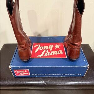 Tony Lama | Shoes | Vintage Tony Lama Black And Brown Leather Boots ...